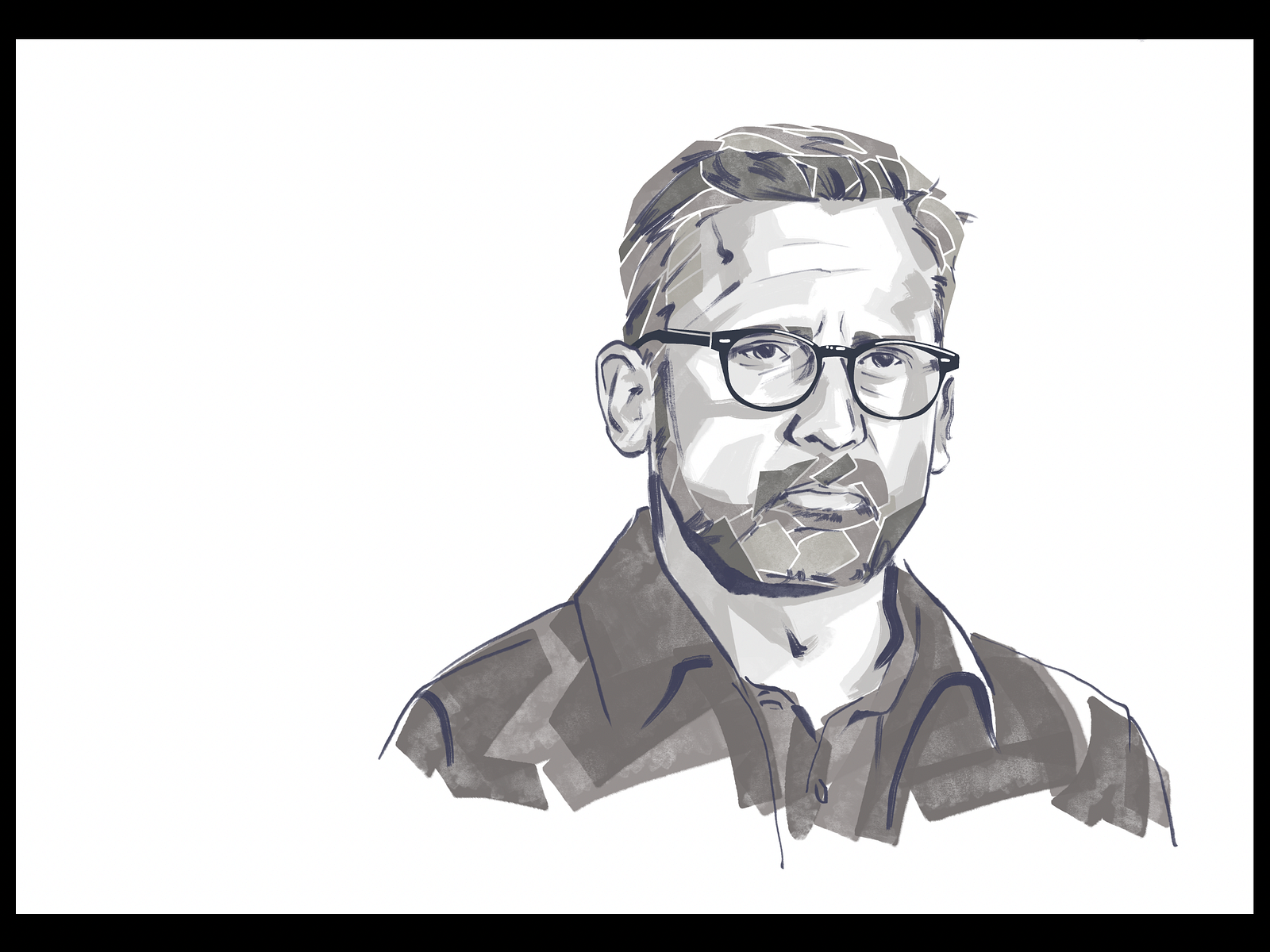 Portrait illustration - Steve Carell by Matt Peet on Dribbble