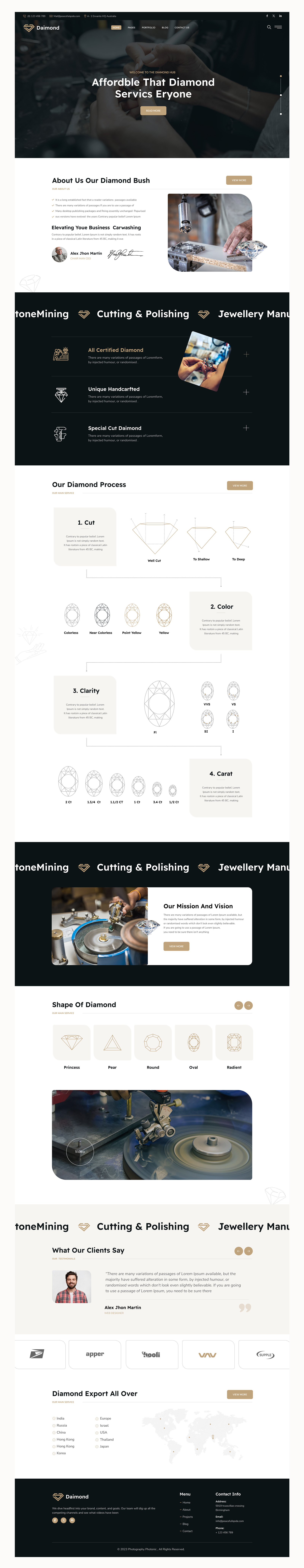 Diamond Manufacturing Website Design by kinchit Patel | UI/UX designer on Dribbble