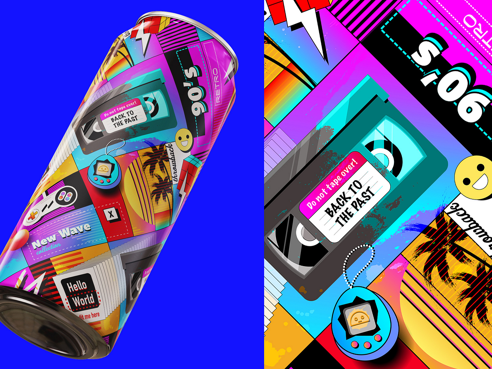 The 90's branding patterns by Diana Hlevnjak on Dribbble