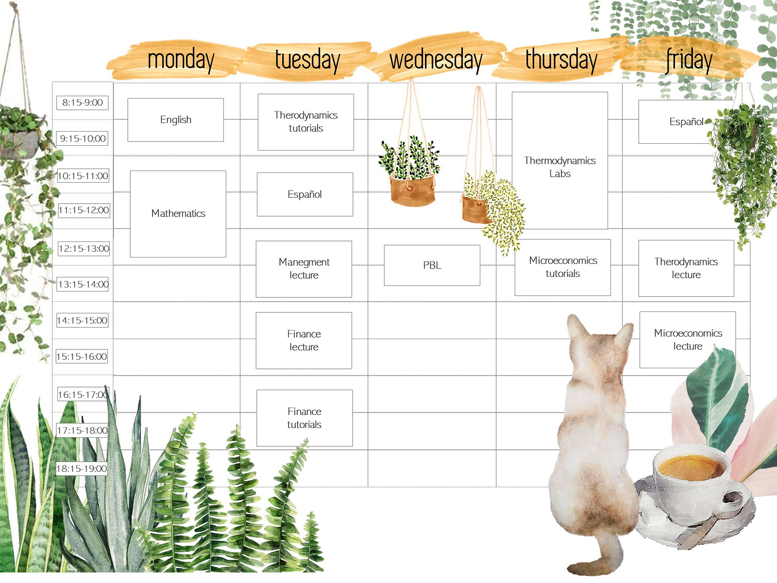 University timetable by Marysia Malinowska on Dribbble