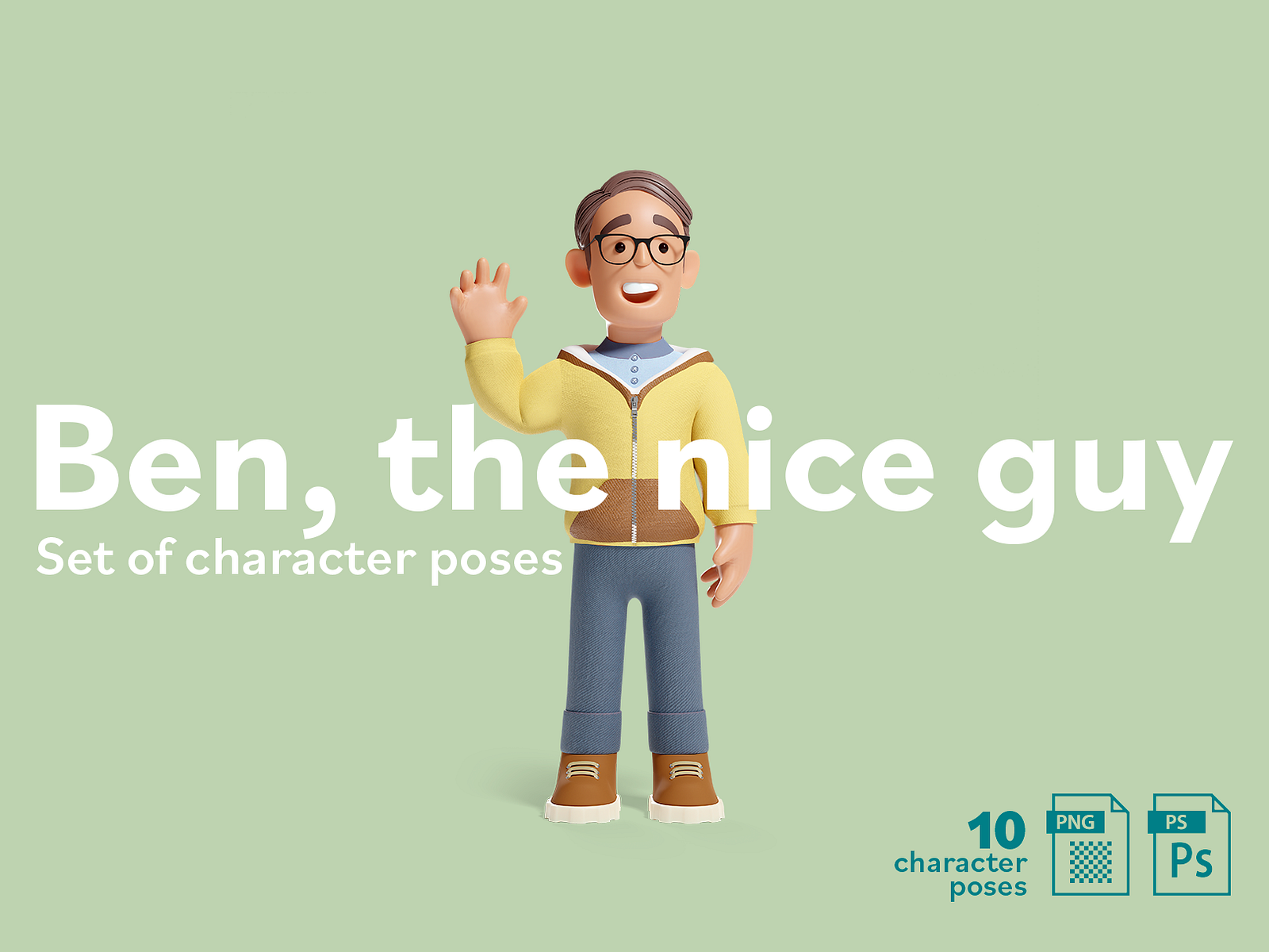 Pack of illustrations - Ben, the nice guy by Rafa Gos on Dribbble