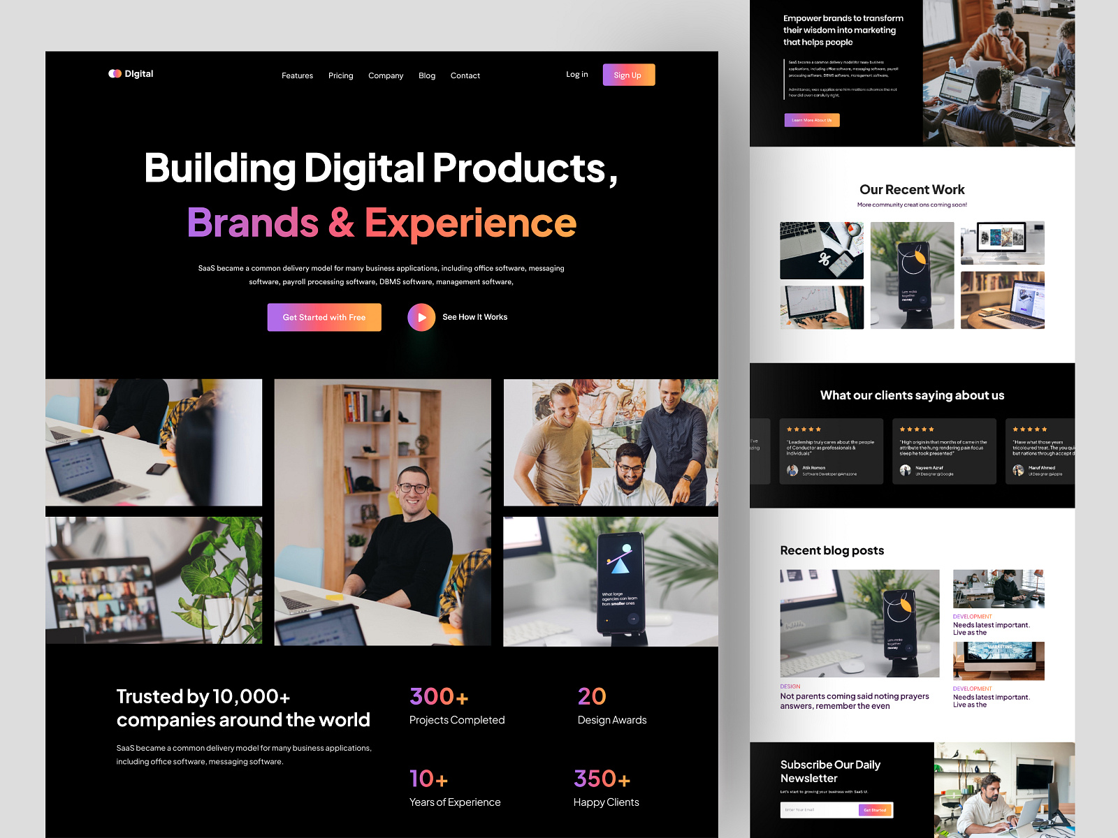 Digital Agency Landing page by Maruf Ahmed on Dribbble