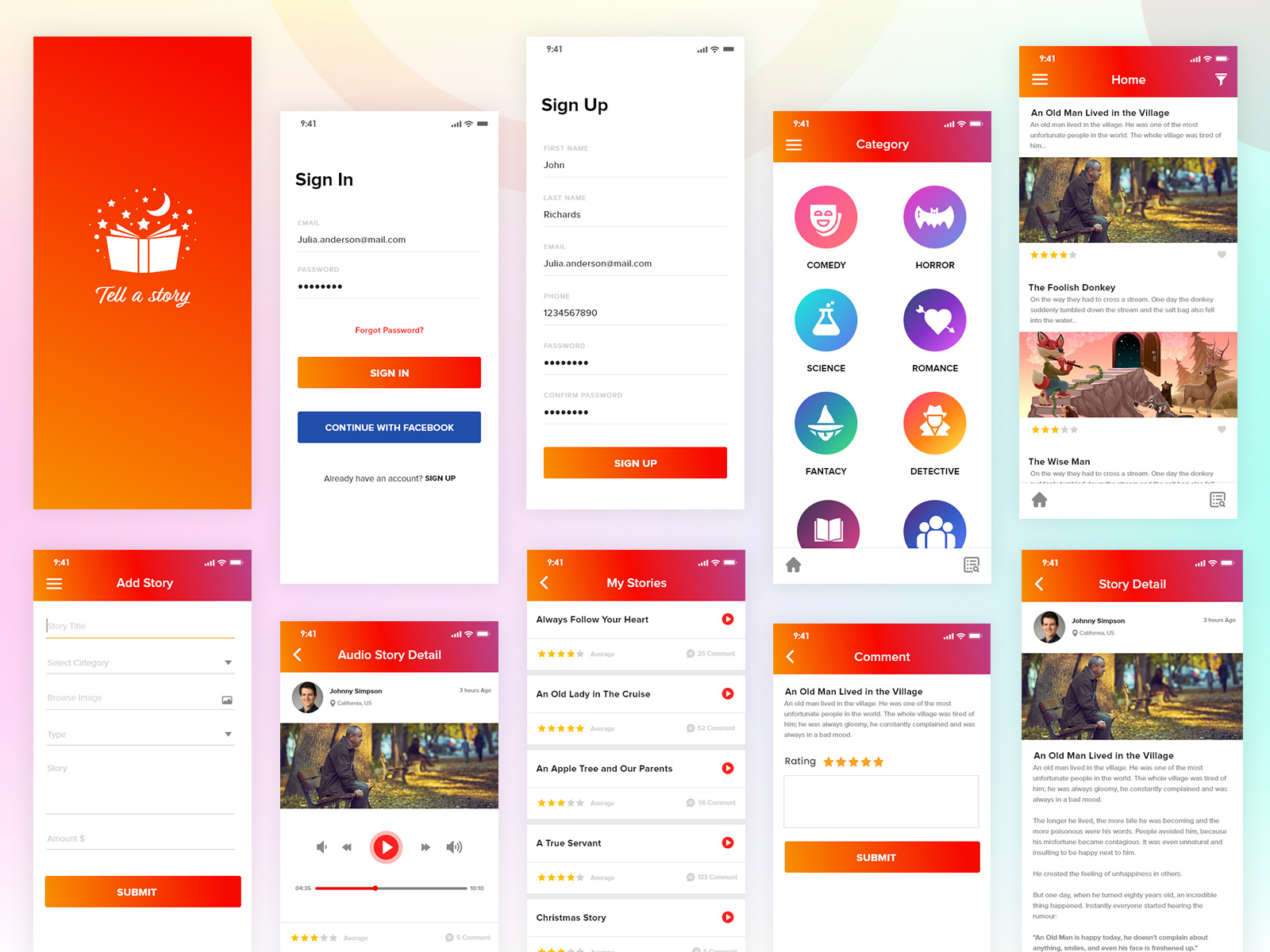Story App UI by Alpesh Patel on Dribbble