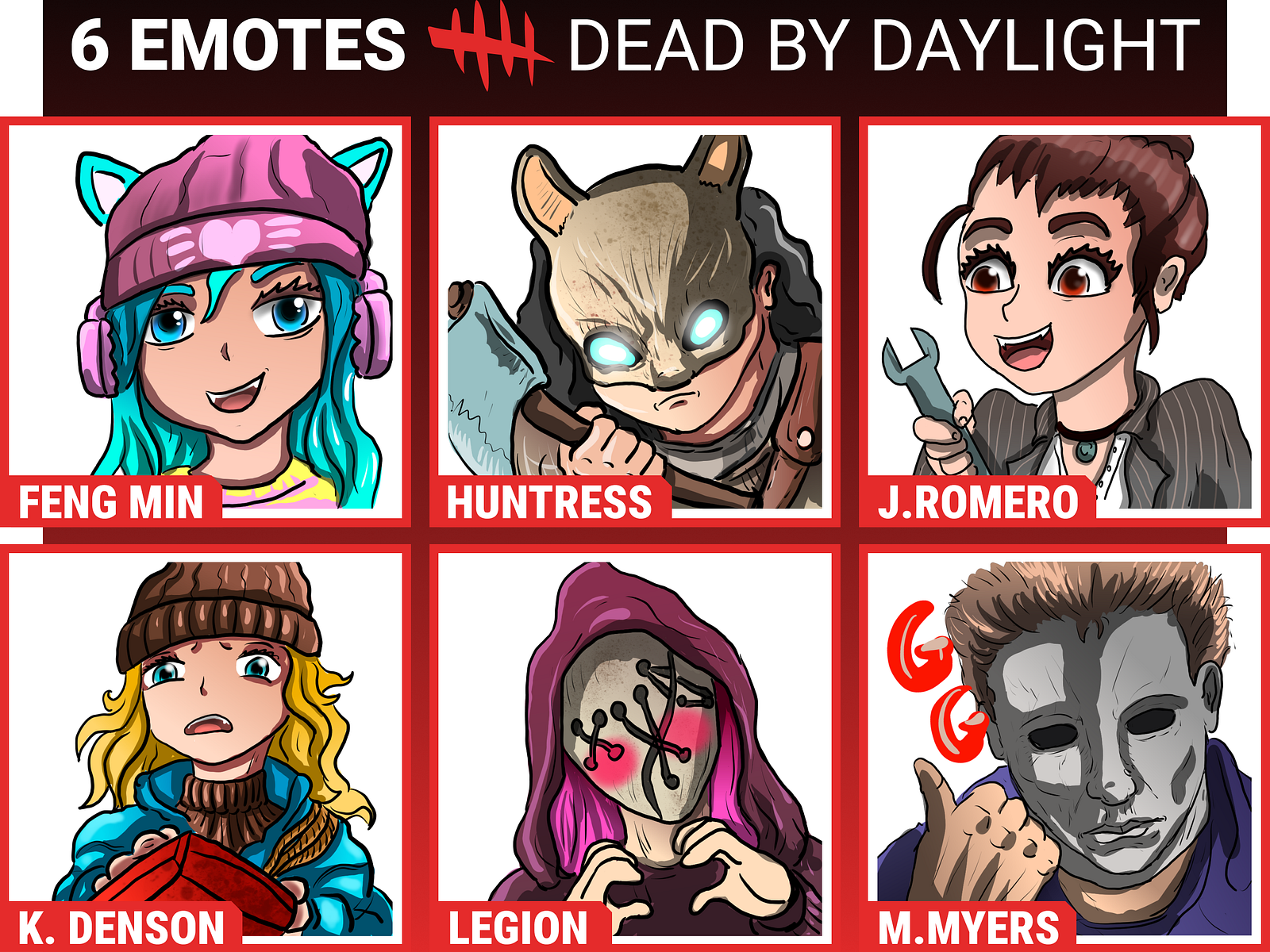 6 DBD Emote Set #1 / Dead By Daylight / Twitch / Discord Emotes by ...