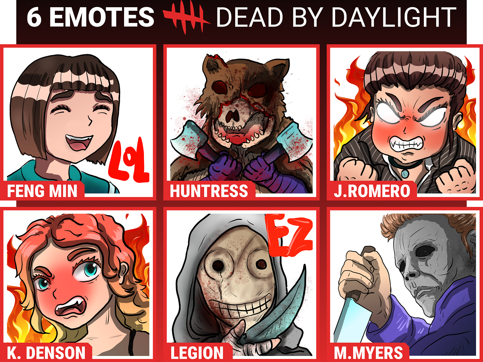 6 DBD Emote Set #3 / Dead By Daylight / Twitch / Discord Emotes by ...