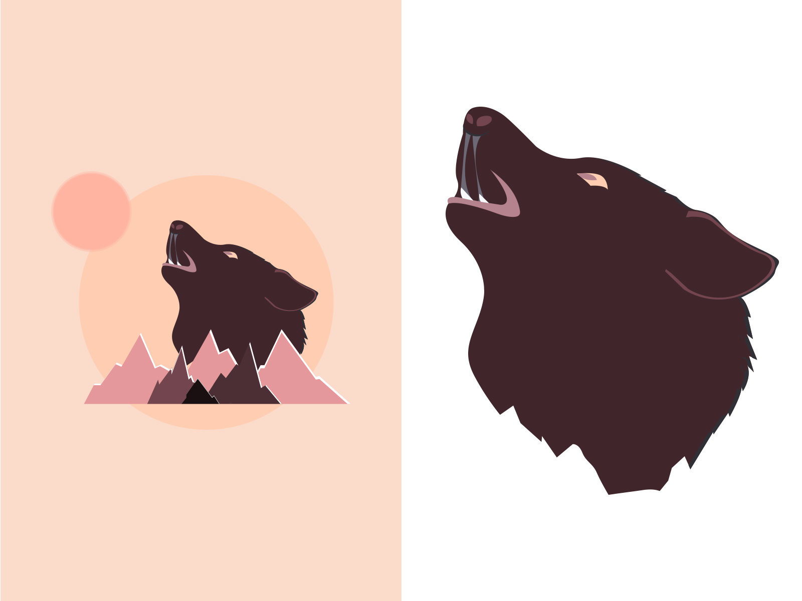 wolf moon by behnam on Dribbble