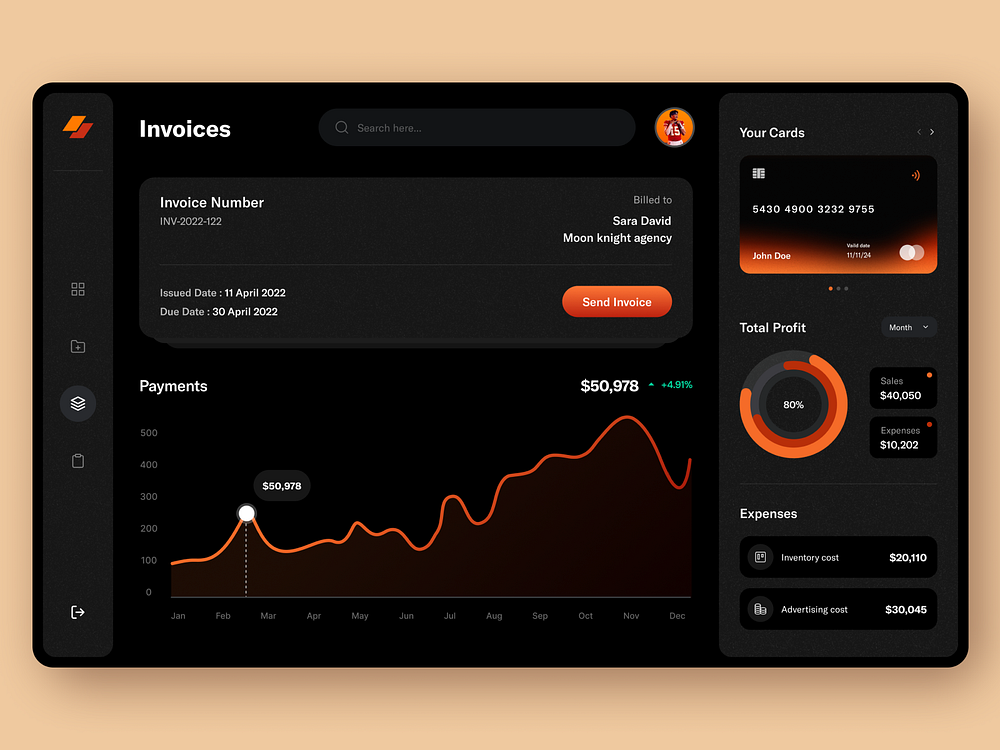 Invoice Dashboard designs, themes, templates and downloadable graphic ...