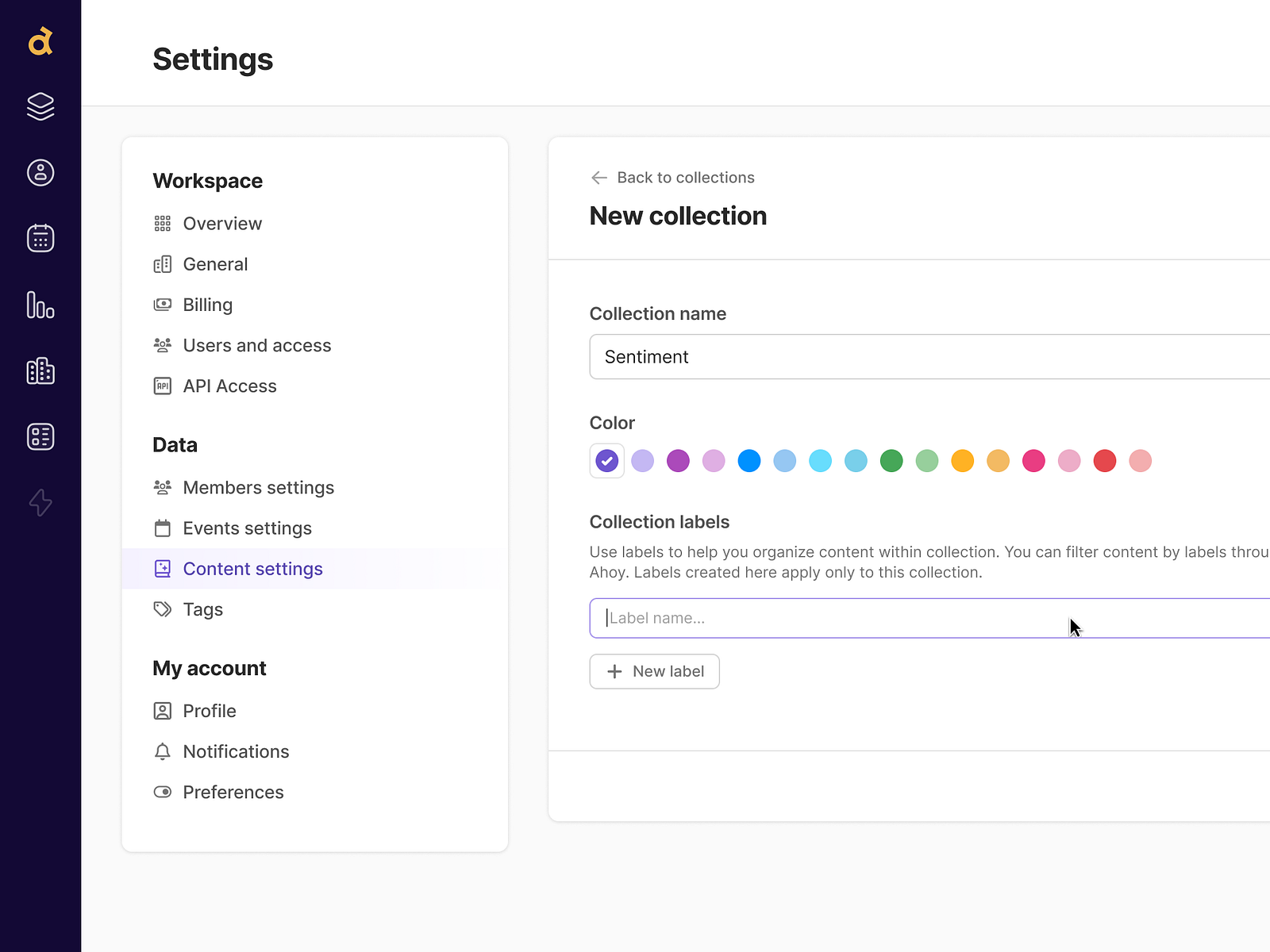 Color Picker Component - Settings / Create New Collection Form by ...