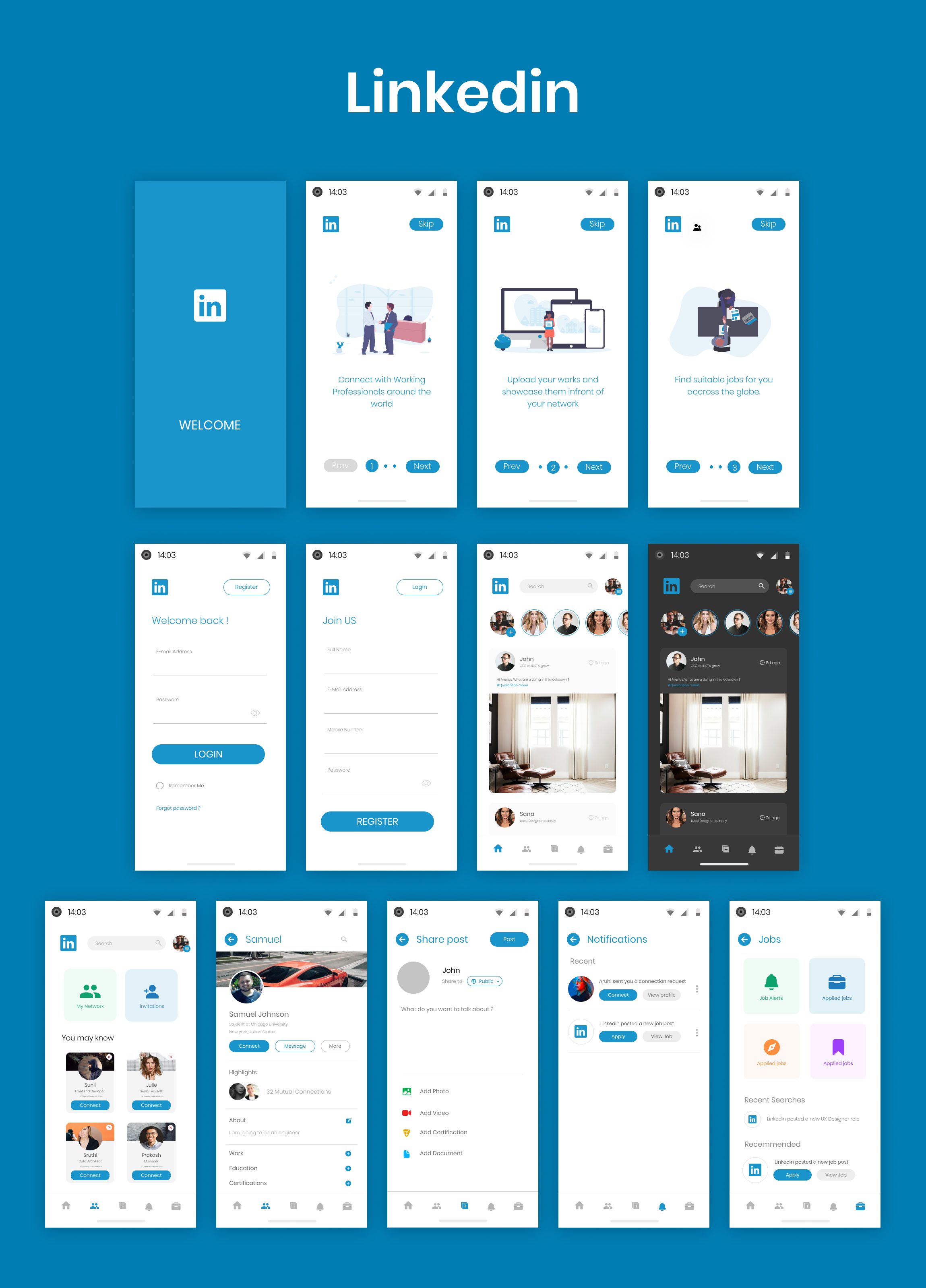 linkedin mobile App redesign by Chandra Sekhar Sai on Dribbble