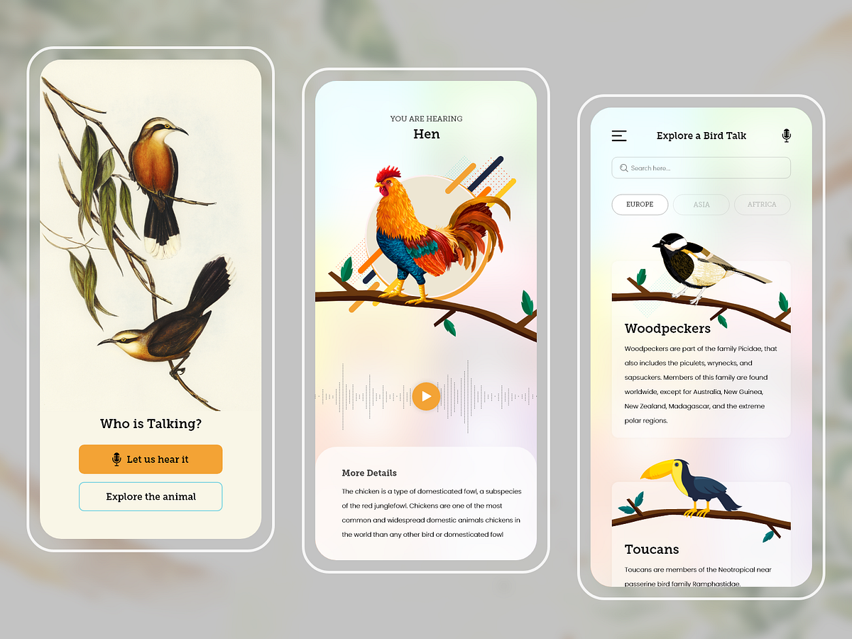 Birds Chirping App Design by CMARIX on Dribbble
