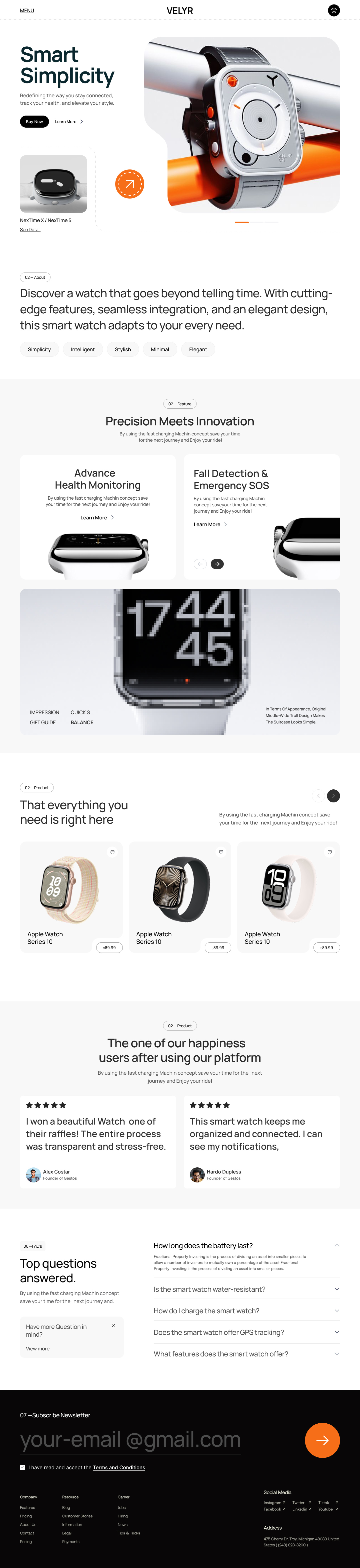 Luxury Smart Watch landing page by Wolfpixel Agency on Dribbble