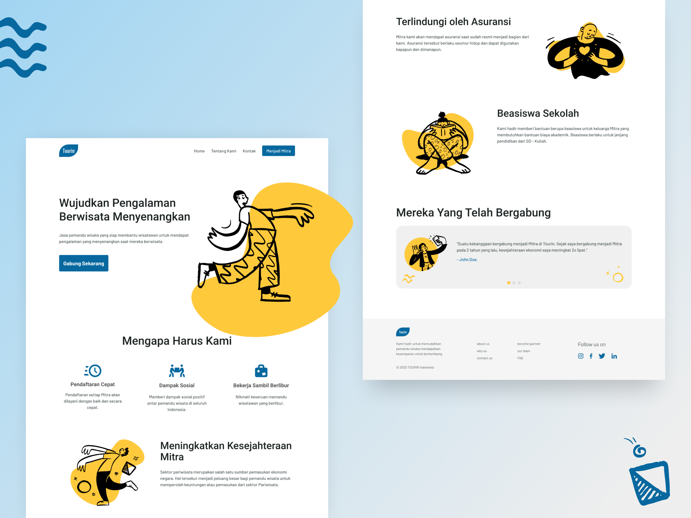 TOURIN - Tour Guide Community Website Landing Page by Ardhani Putra ...