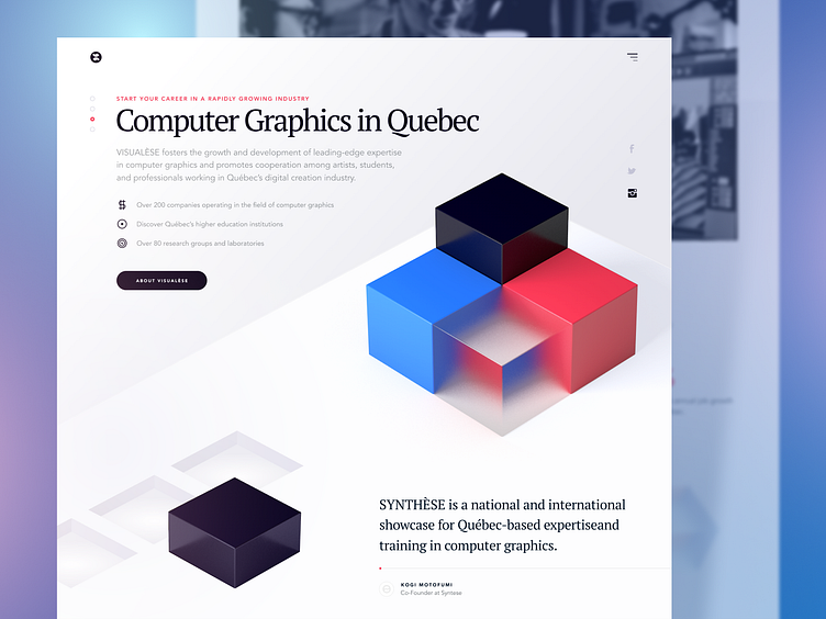 Computer Graphics Company Website with 3D Cubes by Sasha from Zajno for ...