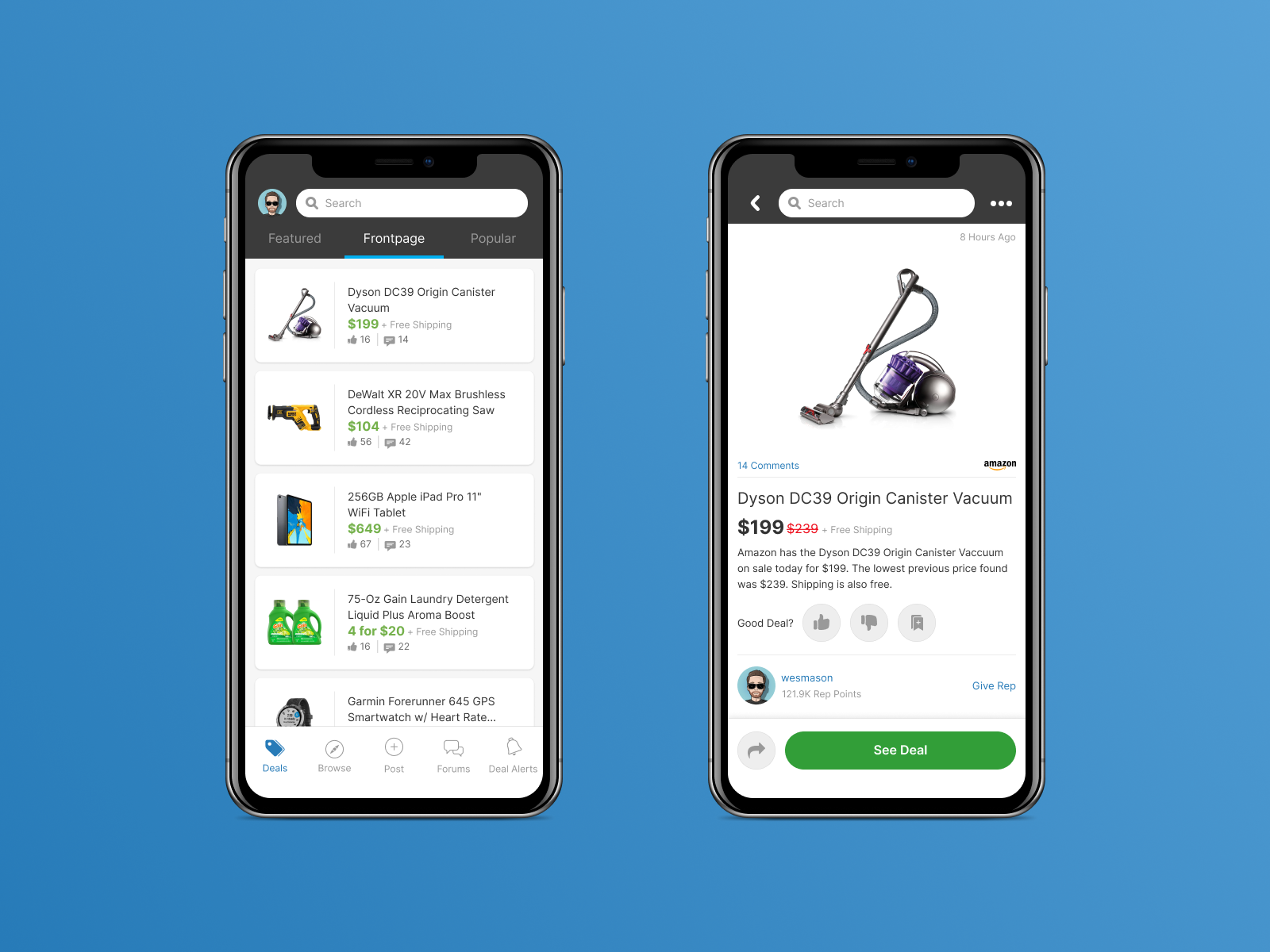 Slickdeals iOS App by Wes Mason on Dribbble