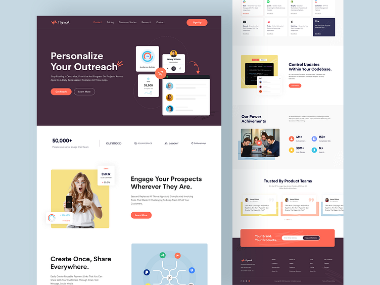 Flymail - Email SaaS Landing page by Musemind- UI/UX Design Agency on ...