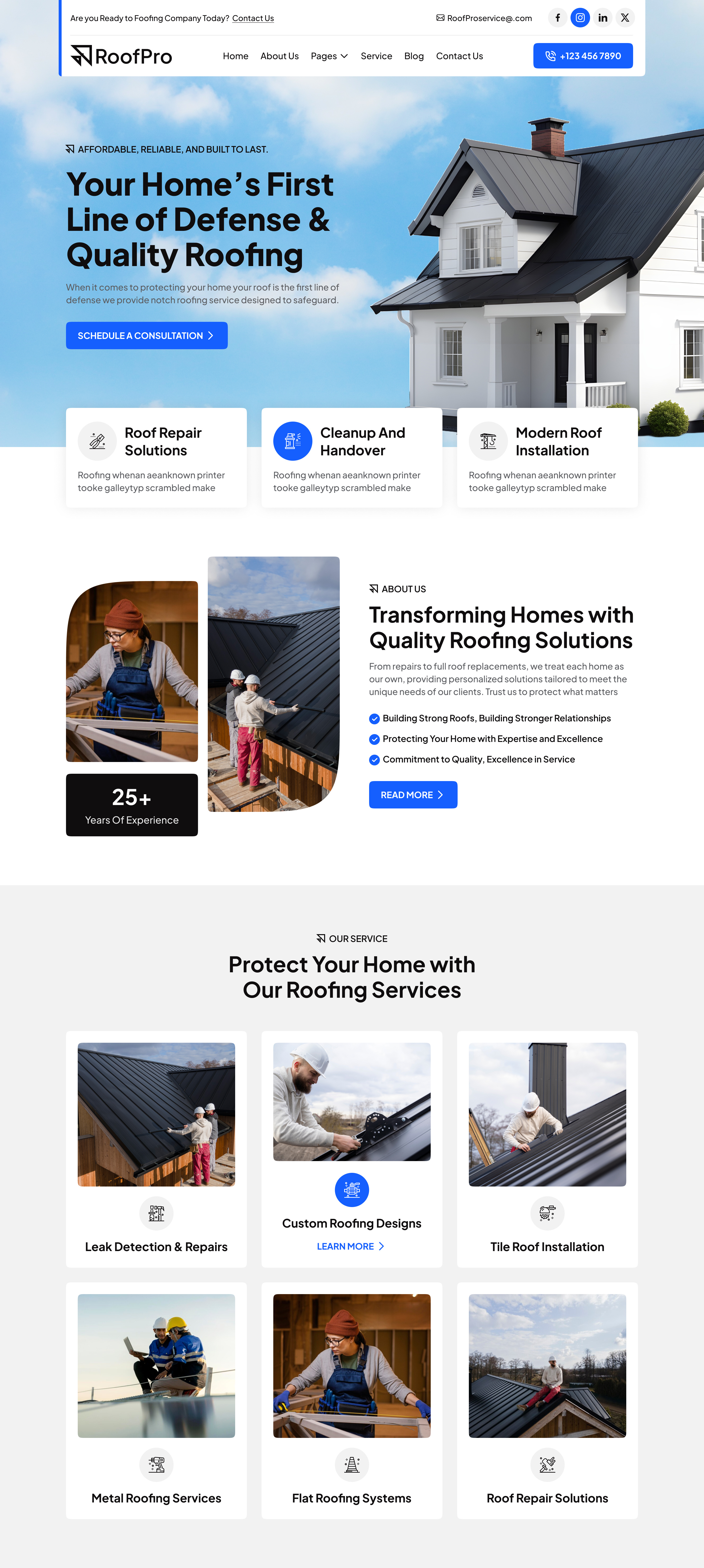 Roofing Repair Service Website Design by FleexStudio | Web Design ...