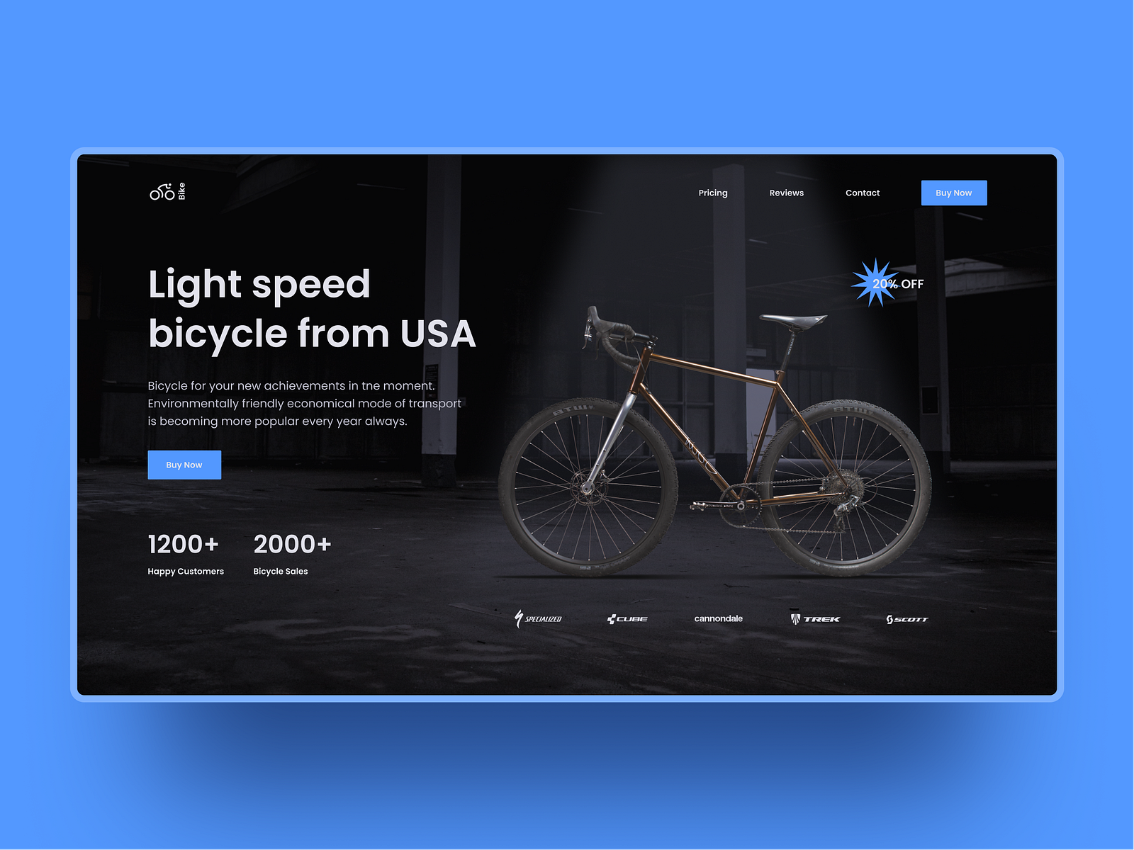 Bicycle Store Landing Page by Hyperactive Education on Dribbble