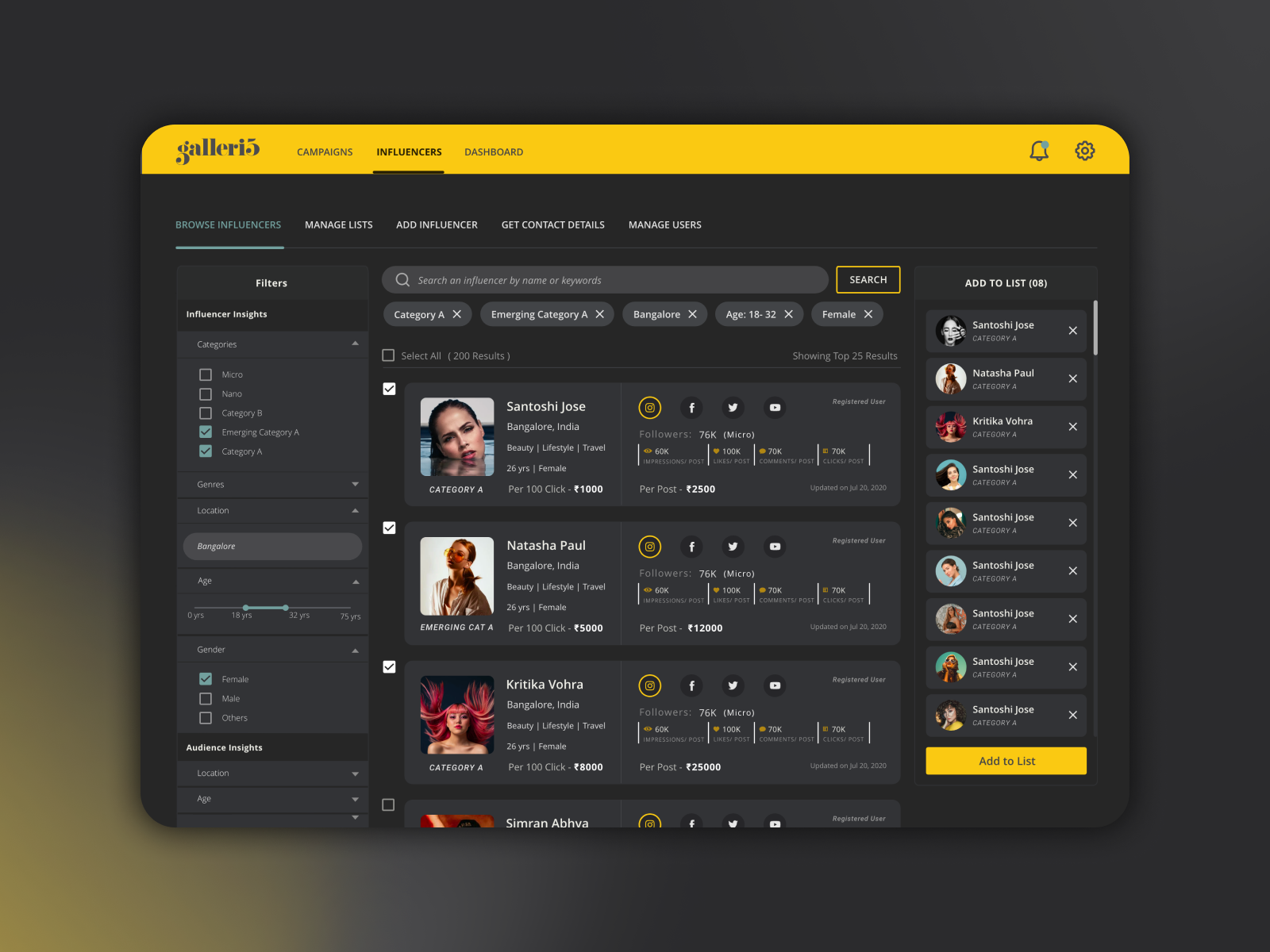 Campaign Management Platform by Namrata Jaiswal on Dribbble