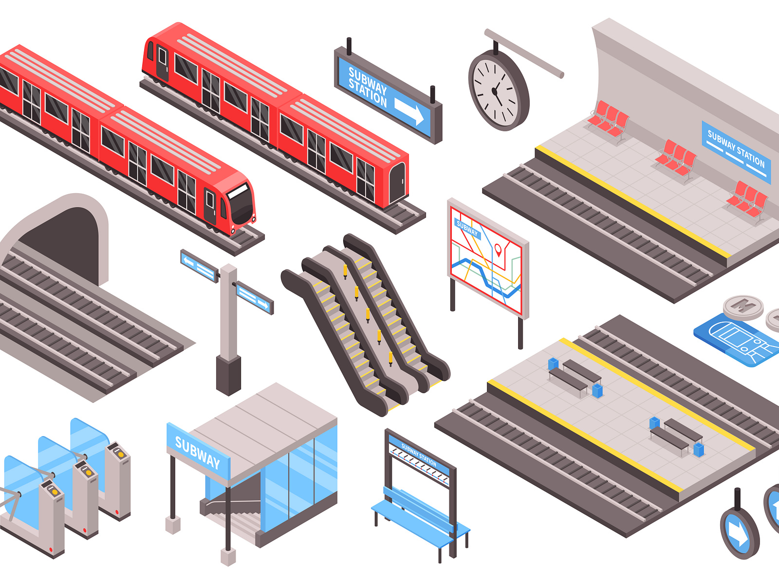 Subway set by Macrovector on Dribbble