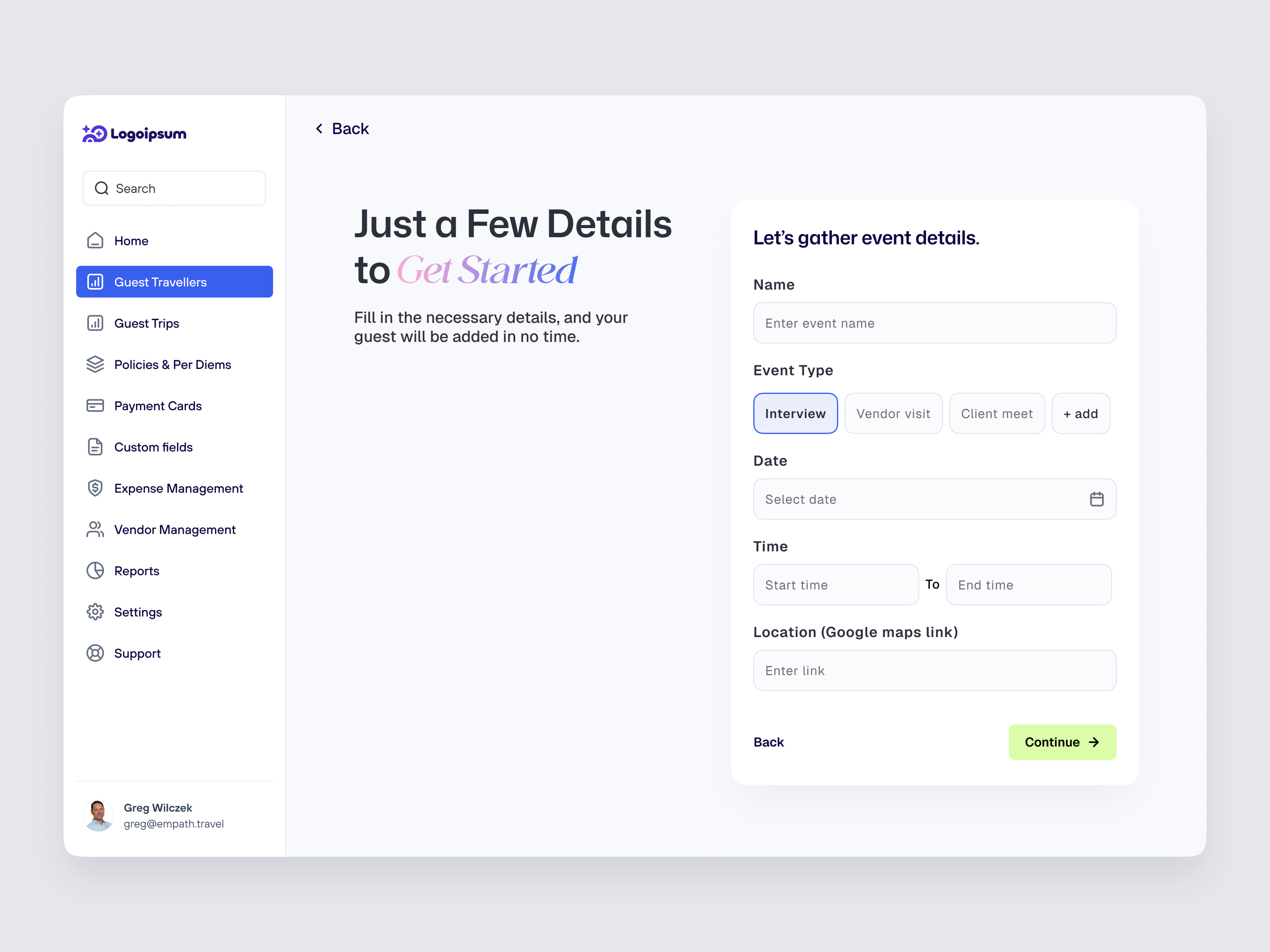 Guest intake : Modern form filling by Syed abrar on Dribbble
