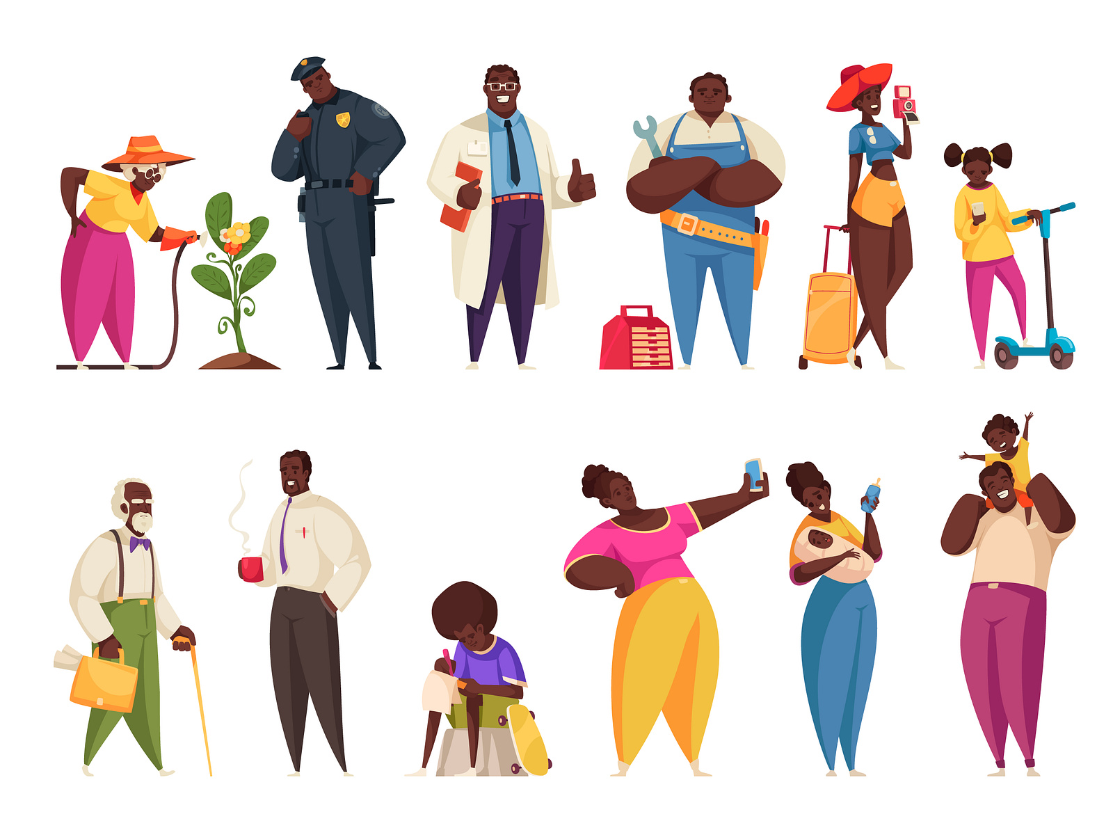 Black people set by Macrovector on Dribbble