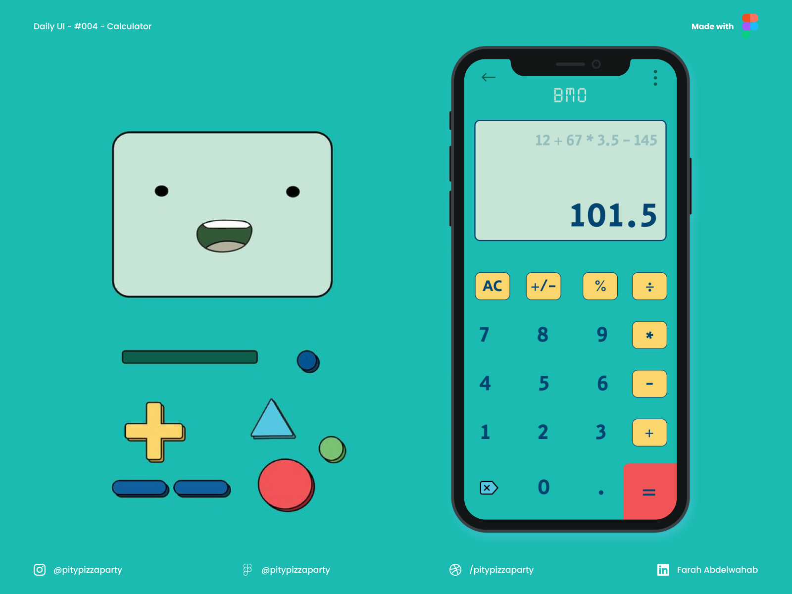 BMO Calculator by Farah Abdelwahab on Dribbble