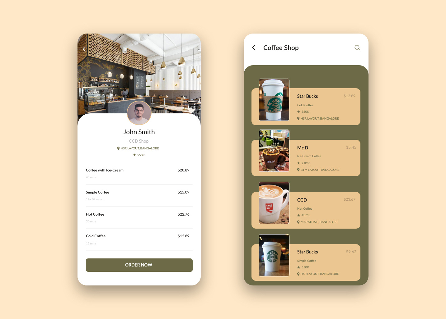 Coffee shop UI by GoProtoz - Design Studio on Dribbble