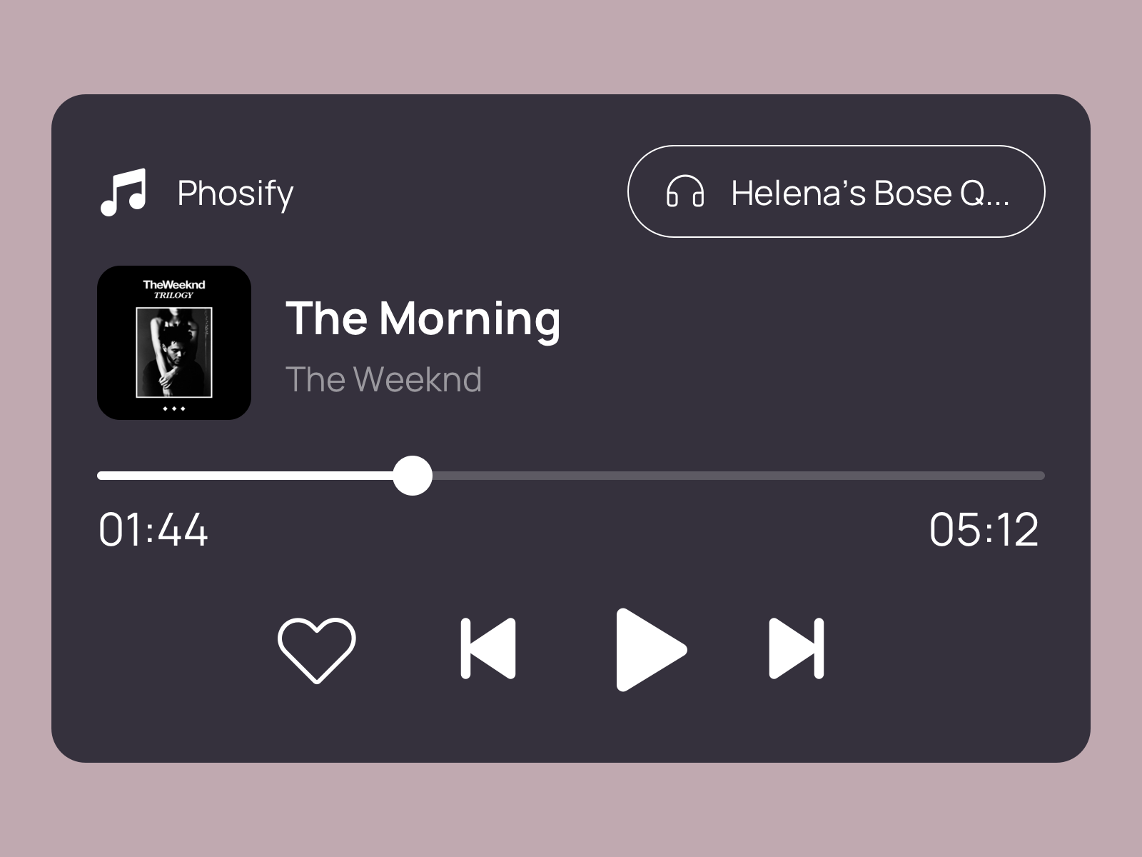 Music Player Widget by Helena Zhang on Dribbble
