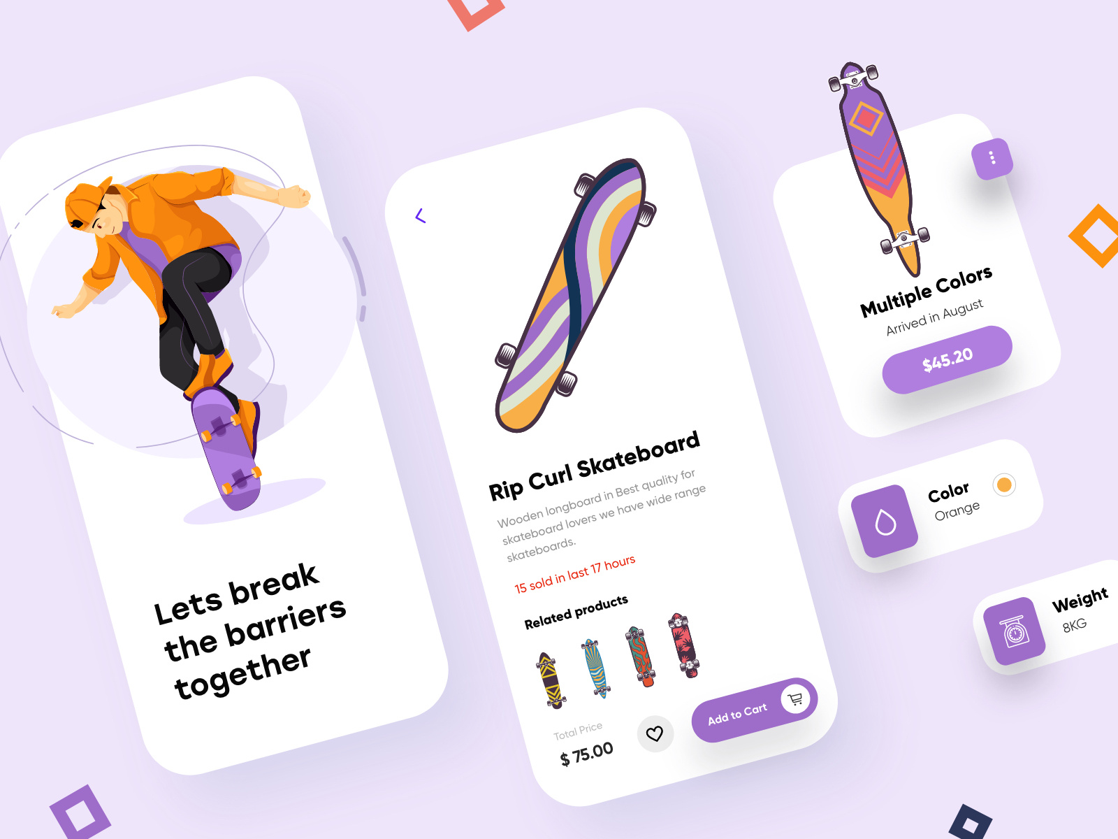 Skateboard Mobile App by Ghulam for Cuberto on Dribbble