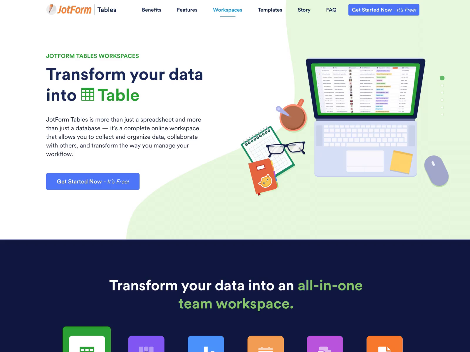 Workspaces - JotForm Tables by Ecem Keskin on Dribbble