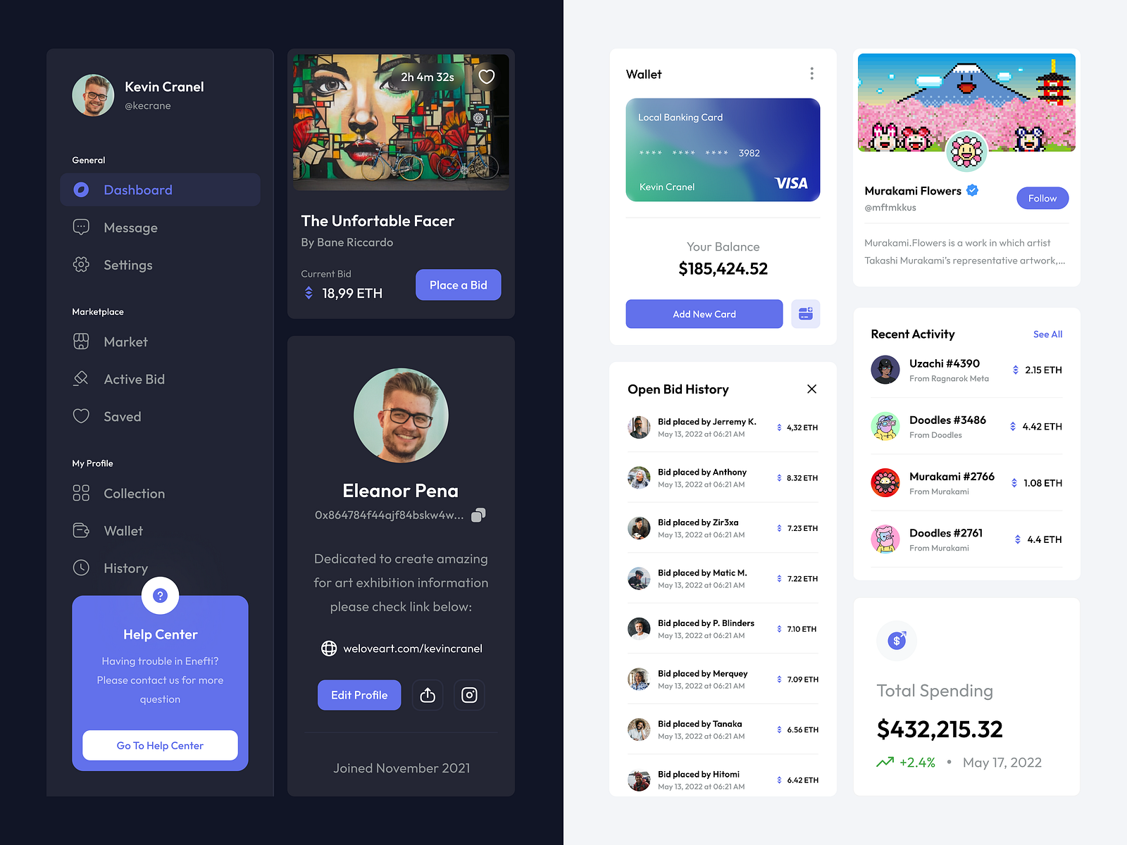 Enefthi - NFT Marketplace Dashboard by Ideologist on Dribbble Enefthi - NFT Marketplace Dashboard by Ideologist on Dribbble