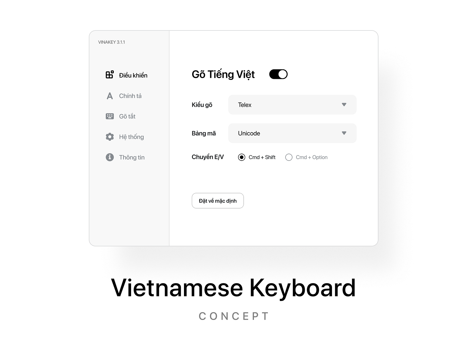 Vietnamese Keyboard - macOS app by Sang on Dribbble