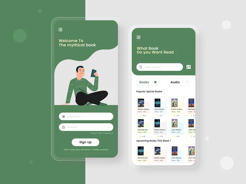 Book App Design designs, themes, templates and downloadable graphic ...