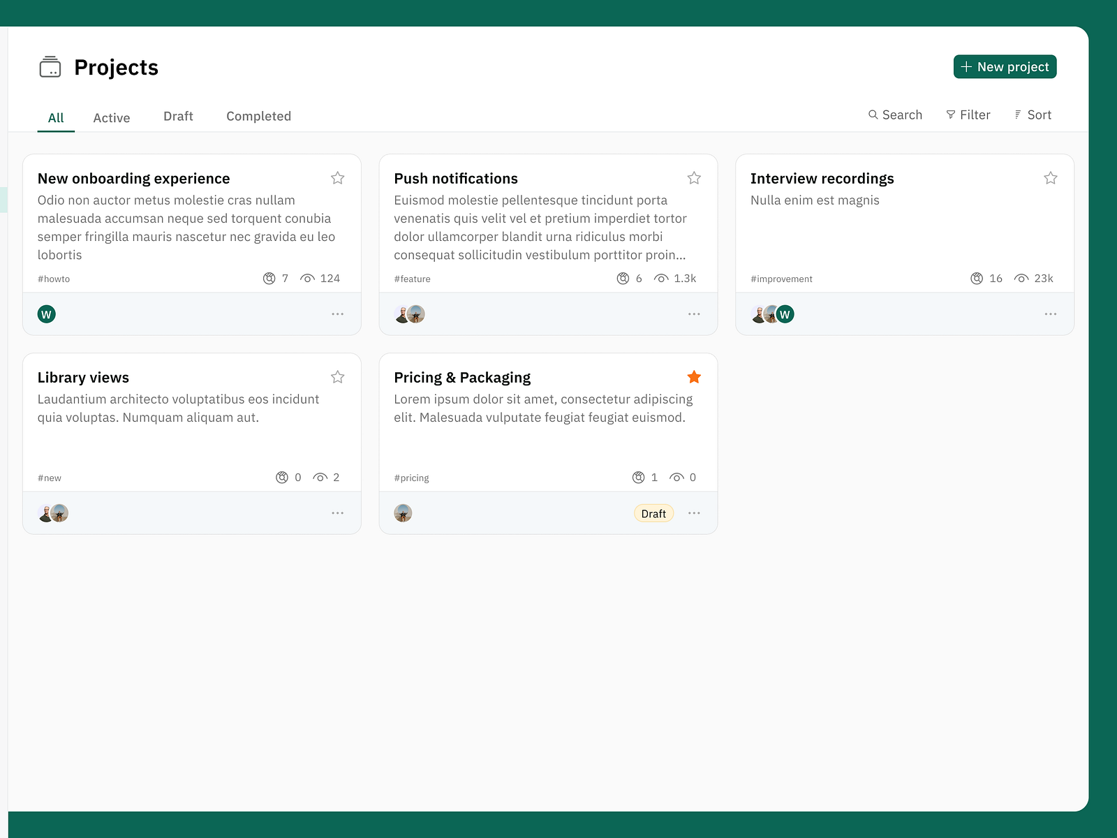 Project list with tabbed navigation - Card grid layout by usrnk1 on ... Project list with tabbed navigation - Card grid layout by usrnk1 on ...
