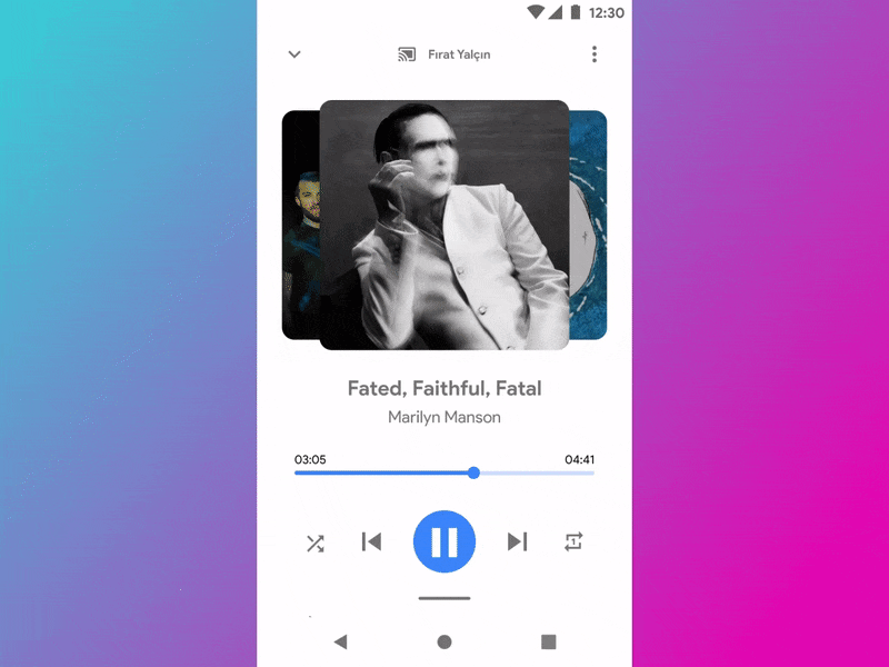 Music App Design & Prototype [Material] by Fırat Yalçın on Dribbble