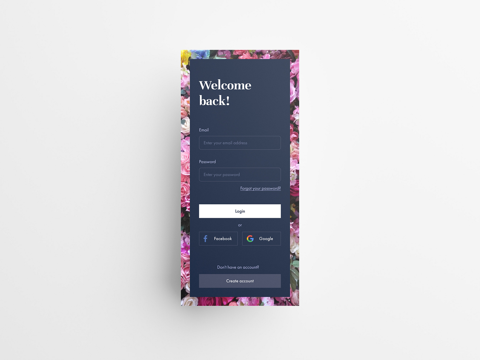 Dark mode login form by Denitsa Grigaraviciene on Dribbble
