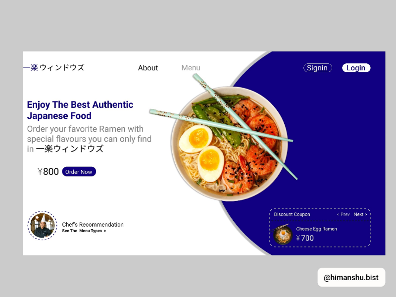 Ramen Shop Website Ui by Himanshu Bist on Dribbble
