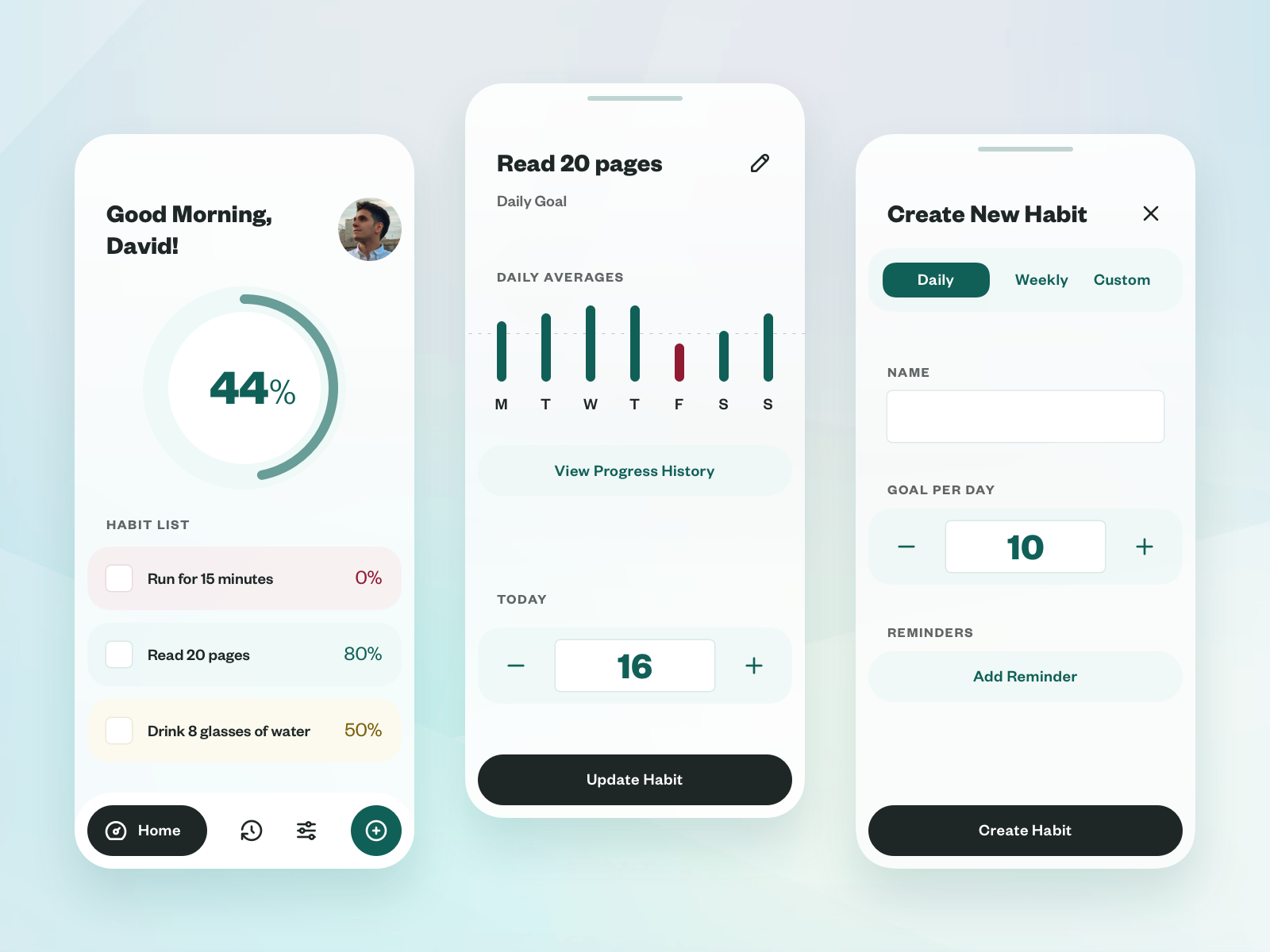Habit App UI by Andrija Prelec for Sharc on Dribbble