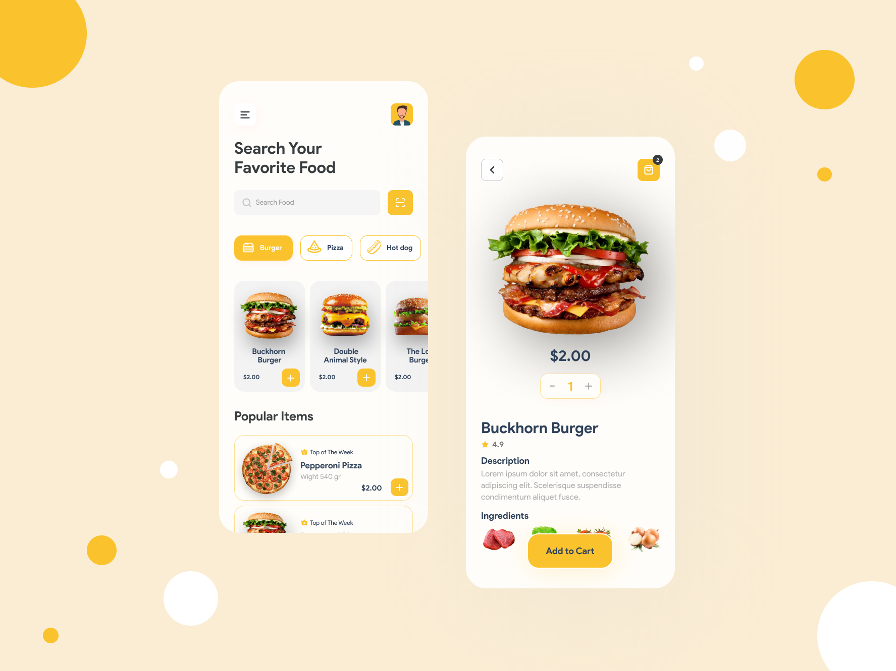 Food app UI design by Akash Das on Dribbble