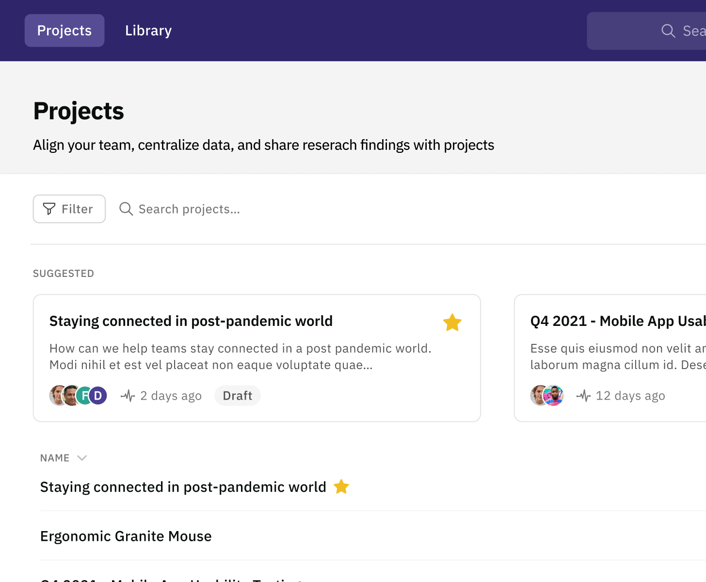 Project List - Dense Table Layout by usrnk1 on Dribbble
