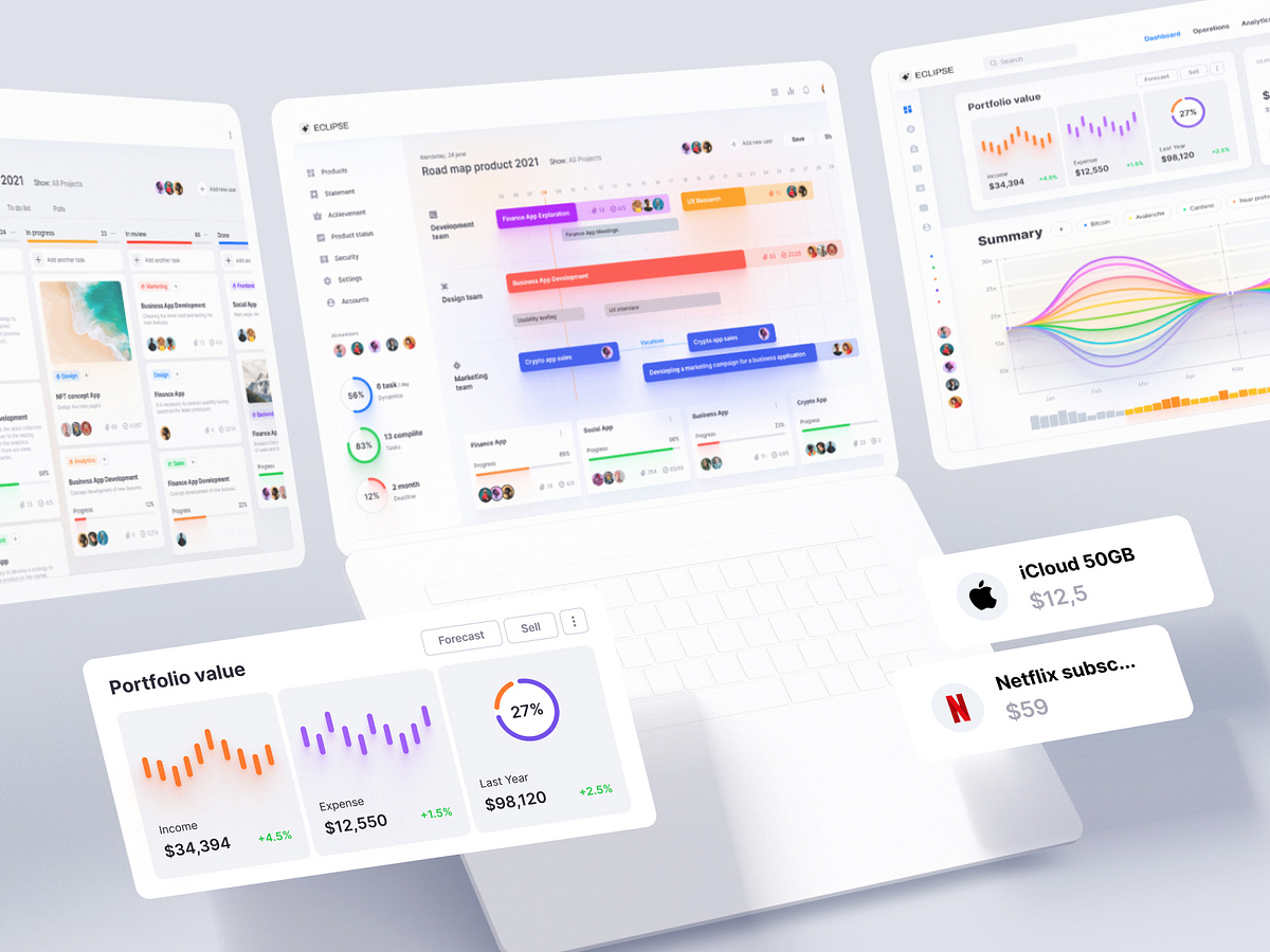 Eclipse - Figma dashboard UI kit for data design web apps by Alien ...