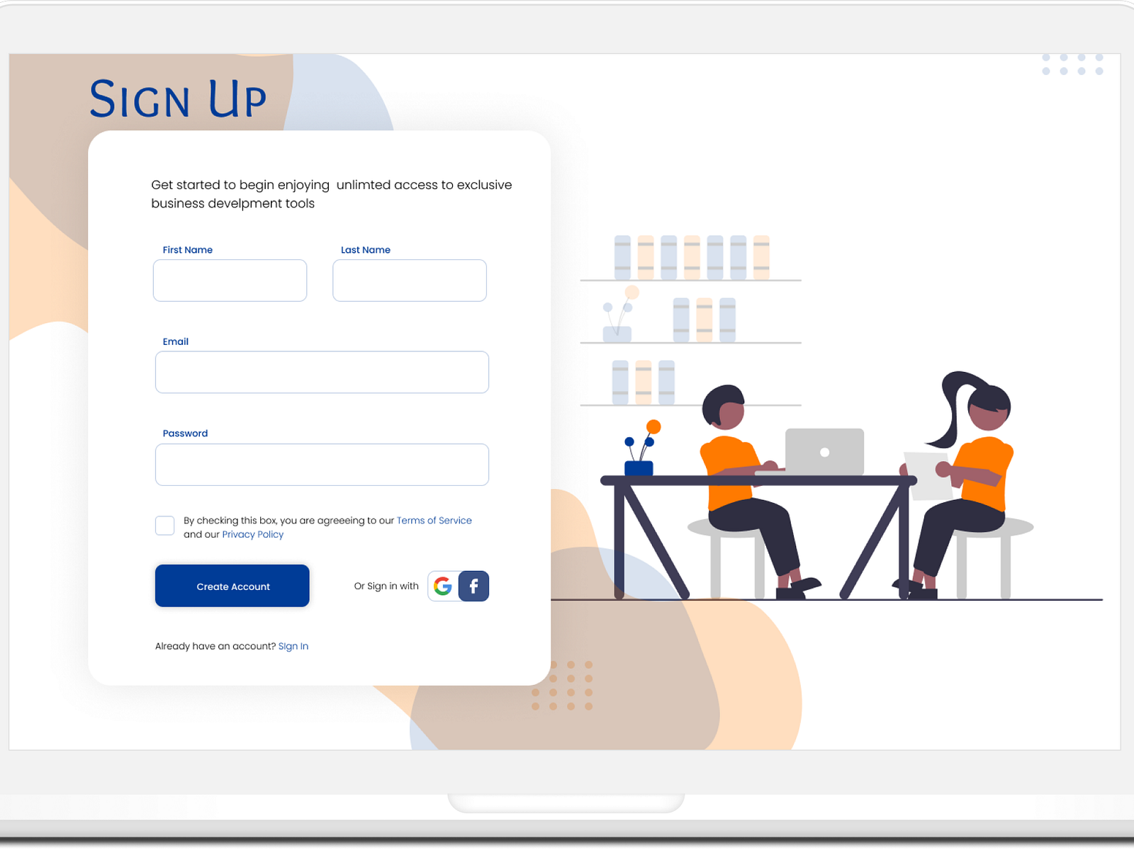 A simple Sign Up page by Faith Bolaji-Blessing on Dribbble