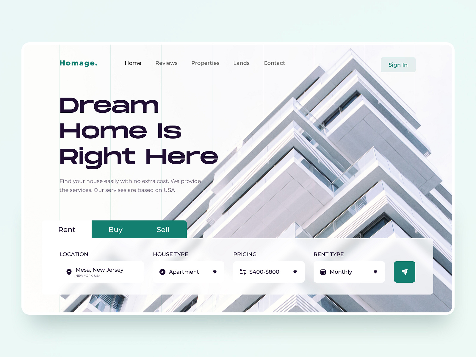 Real Estate Header Exploration by Mayad Ahmed on Dribbble