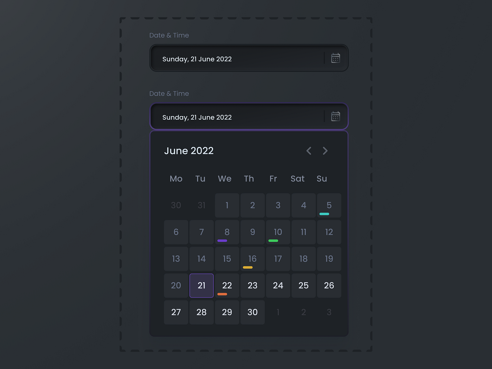 Date Picker - Neumorphic Design system - Atoms by Akshay Hooda for RARE ...