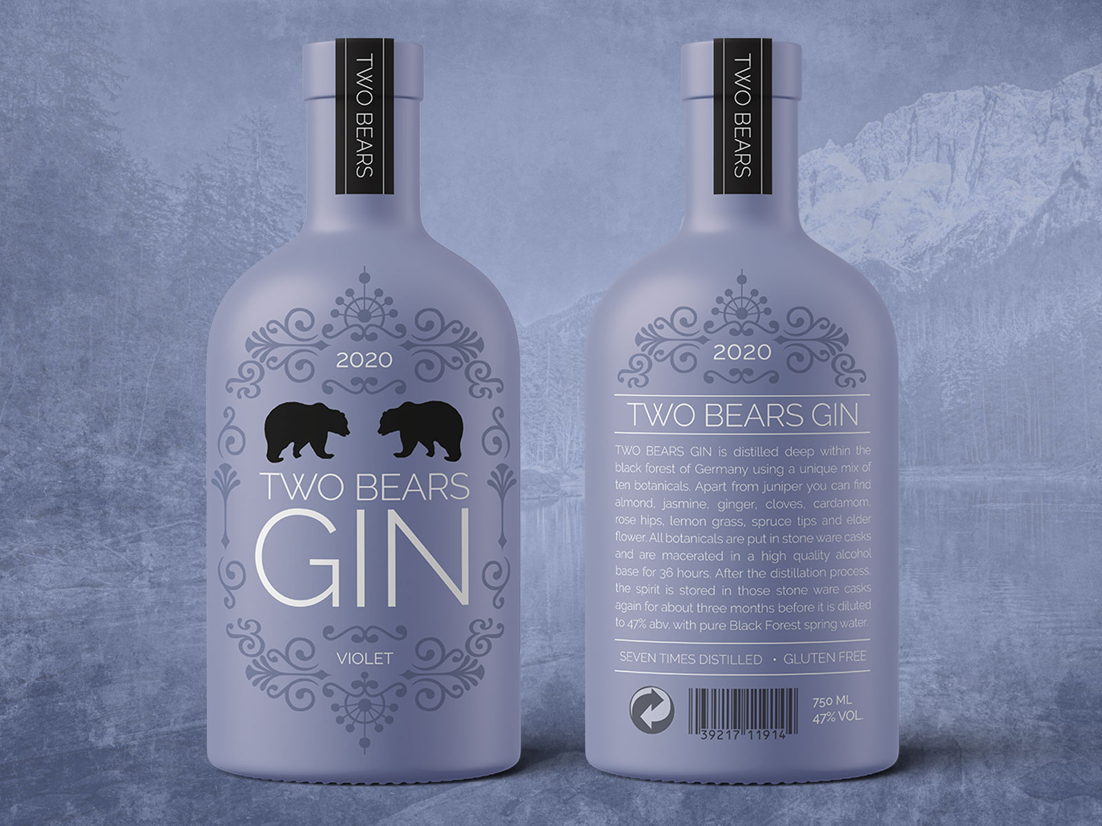 Two Bears Gin: Packaging Design by Grace Design Agency on Dribbble