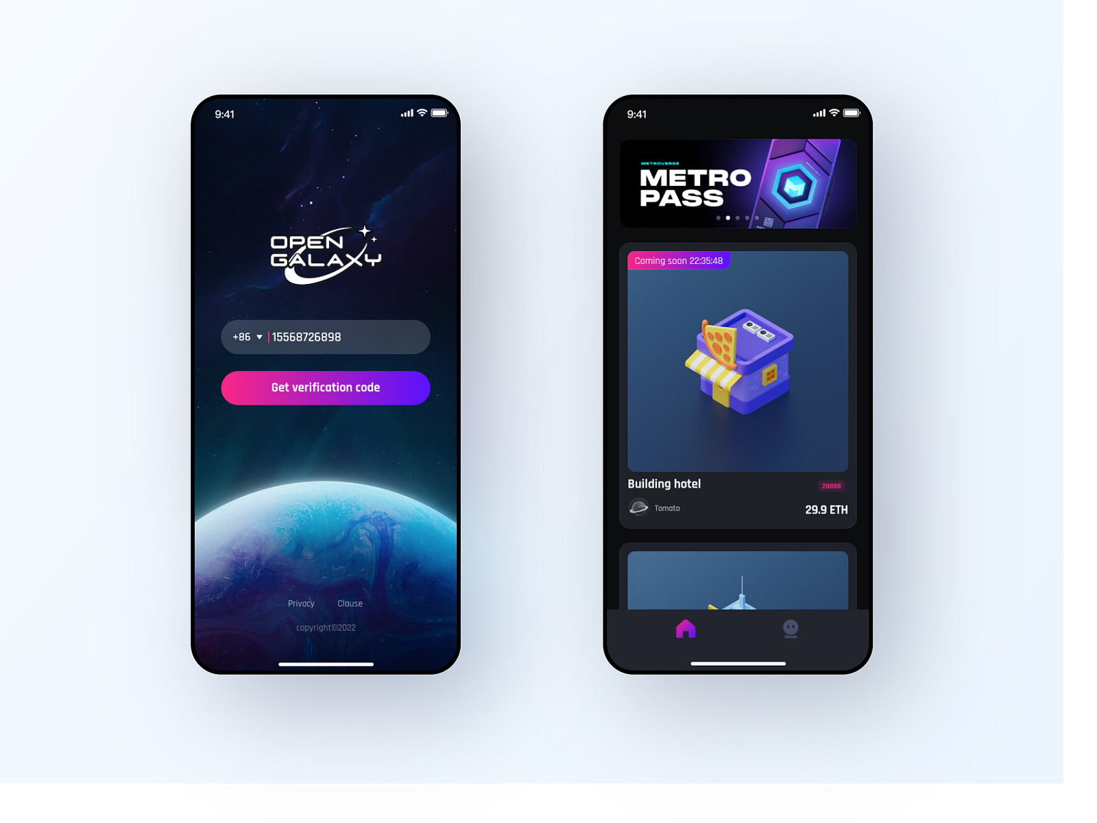 Open galaxy UI by Tomato76 on Dribbble