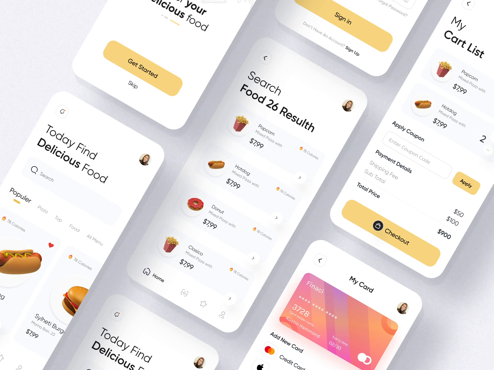 Food app UI 🌭 by Jawadur Rahman Akib on Dribbble