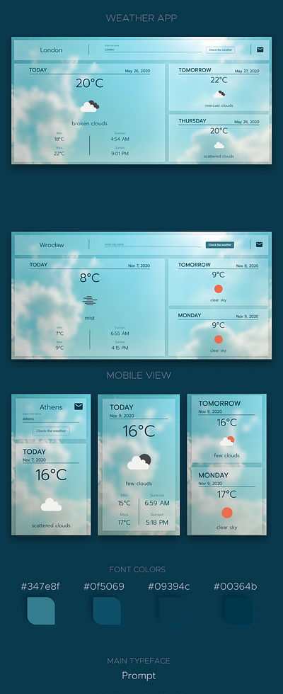 Weather App UX designs, themes, templates and downloadable graphic ...