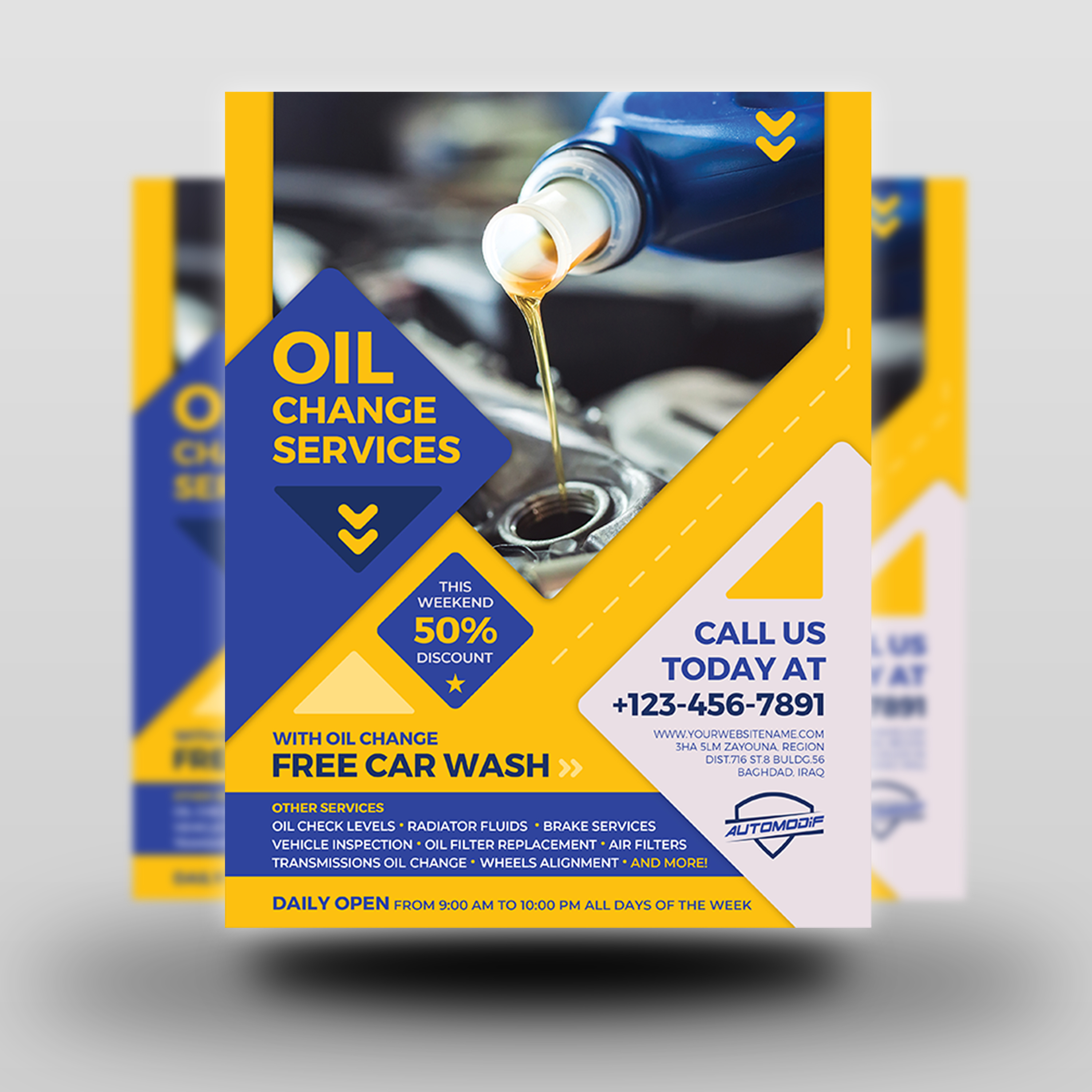 Oil Change Service Flyer Template by OWPictures on Dribbble