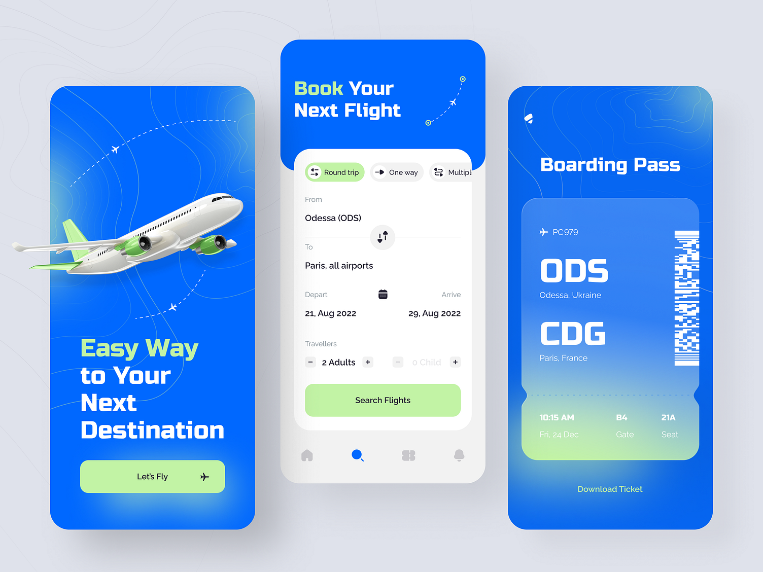 Flight booking by Anastasia Golovko on Dribbble